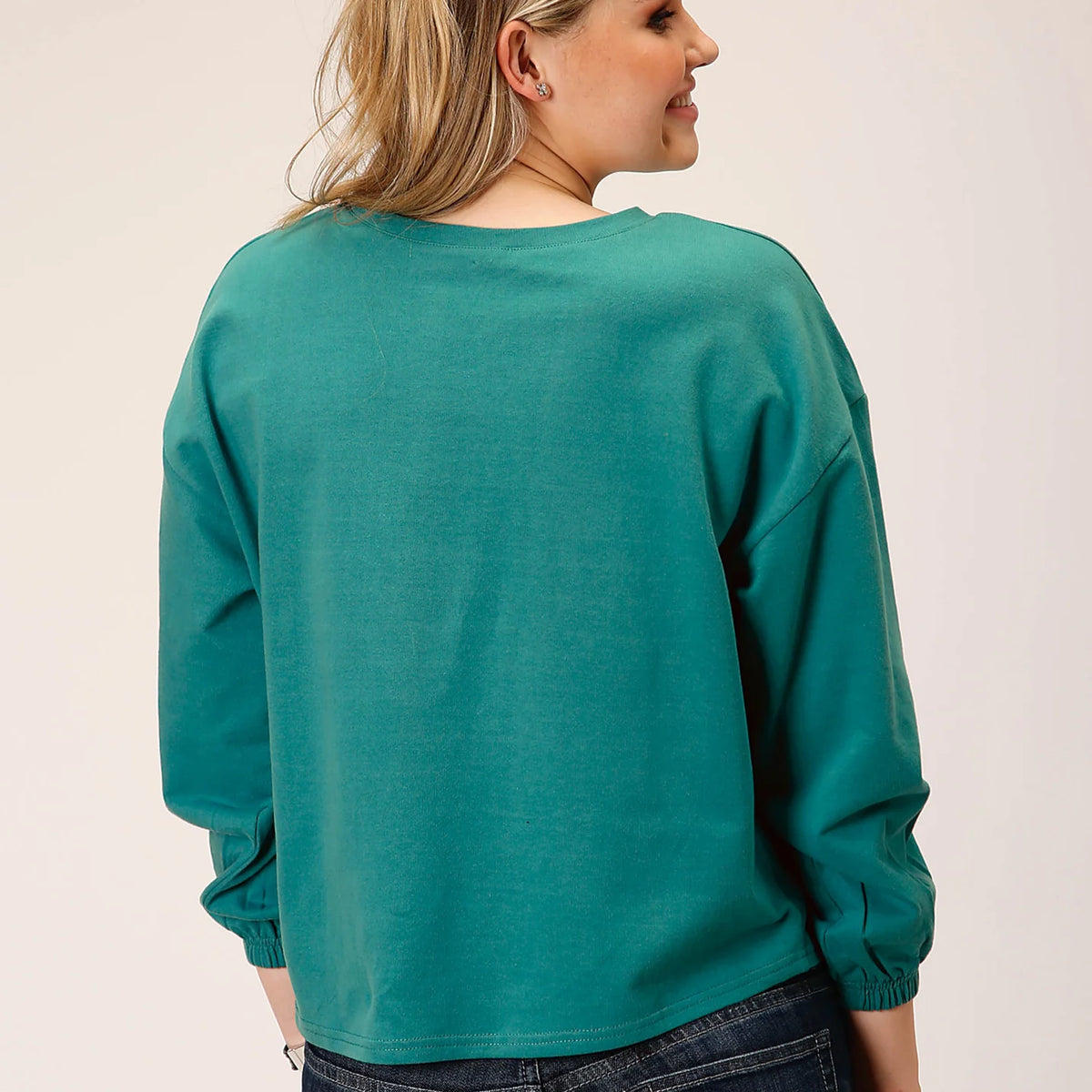 Women's Turquoise French Terry Top - Roper – Hamley Western Store