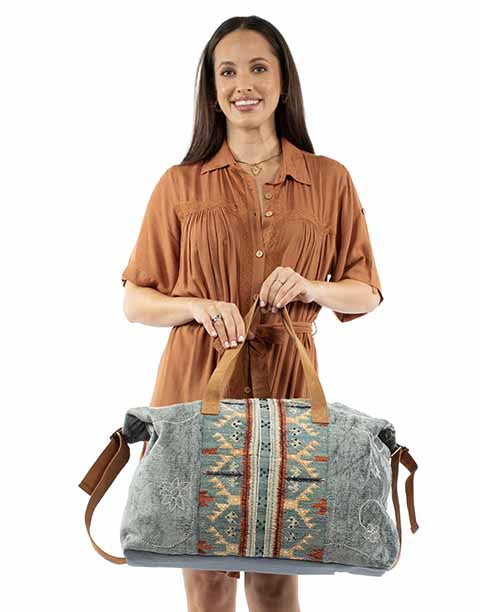 Women's Blue Duffle Handbag - Scully – Hamley Western Store