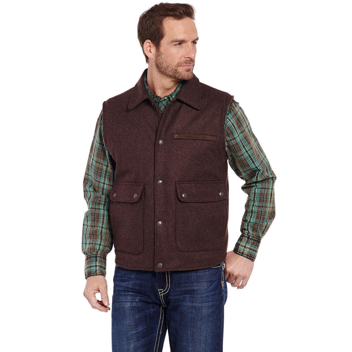 Men's Chocolate Wool Vest - Cripple Creek – Hamley Western Store