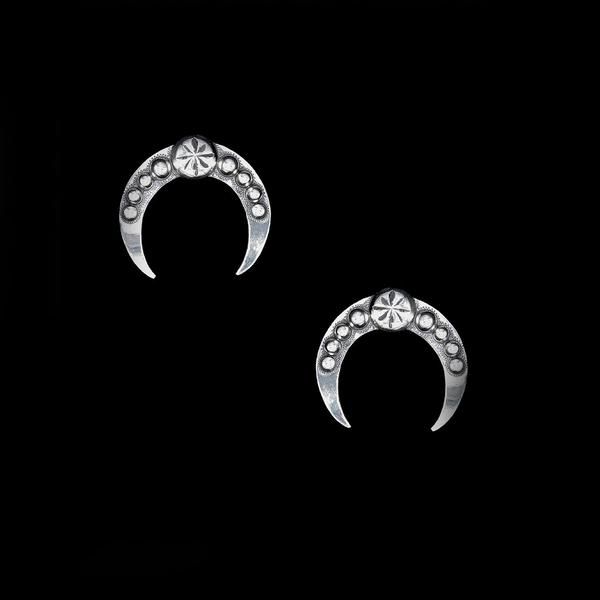 The Beaded Crescent Moon Posts - Vogt Silversmiths – Hamley Western Store